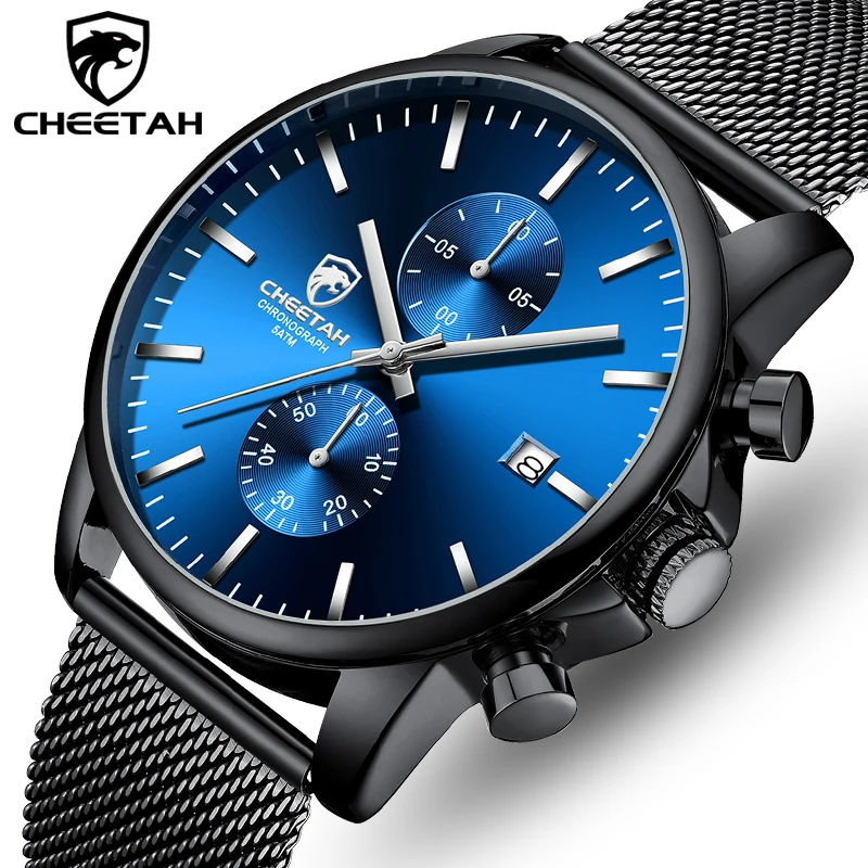 CHEETAH Brand Men Watch Fashion Business Quartz Wrist Watches Stainless ...
