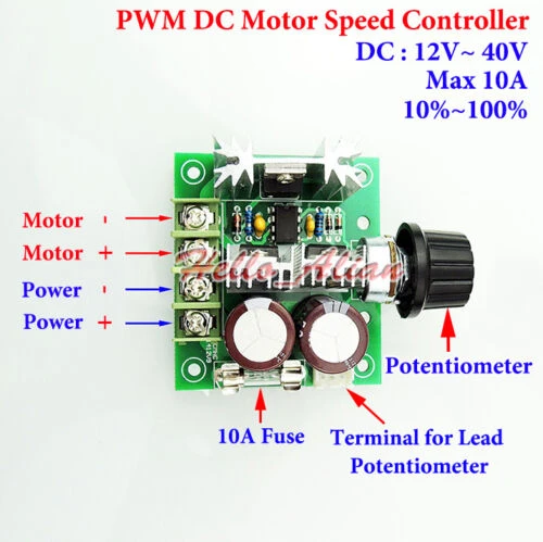 12V-40V 10A Pulse Width Modulation PWM DC Motor Speed Control Switch USA Drives & Motor Controls ...