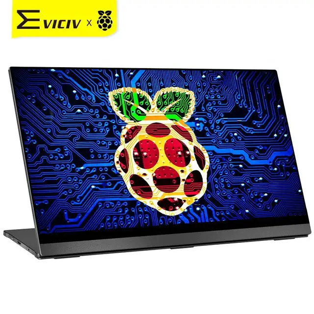 EVICIV Raspberry Pi 4 4K TouchScreen 15.6" Portable Monitor Auto Rotate ...