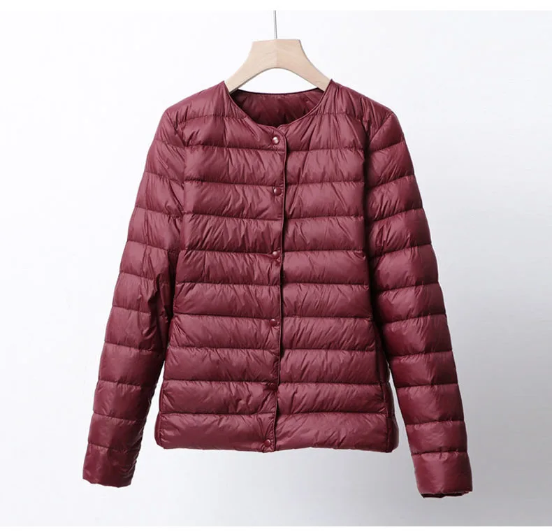 Doudoune femme col montant Imperméable hiver confortable fermeture éclair Coupe ajustée Orange 9 ...