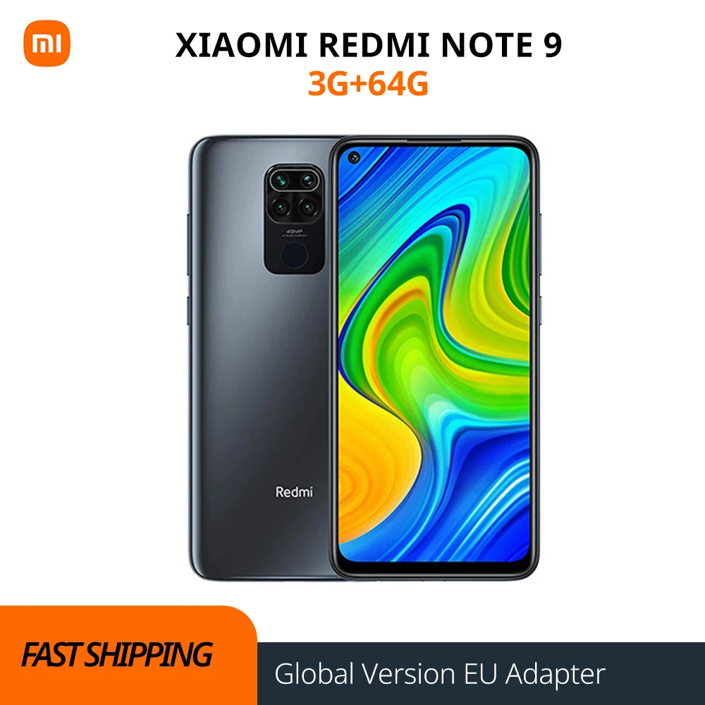Redmi Note 9 Global Version 3GB+64GB Xiaomi SmartPhone MTK Helio G85 Octa Core 48MP Quad Rear ...