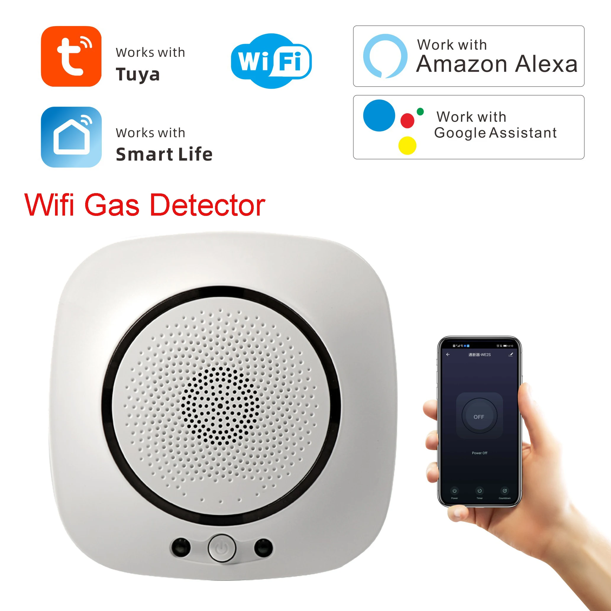 Tuya Smart Life Gas Detector Wireless Kitchen LPG Natural Gas Leak ...