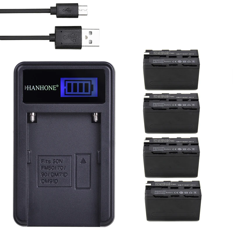 4PCS 8800mAh NPF970 NP F960 NP F970 NP F970 NP F960 NPF960 카메라 배터리 + 소니 DCR TRV110K CCD RV100 ...