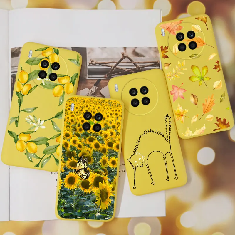 Flower-Yellow-Case-For-Huawei-P20-Pro-Lite-Nova-8i-Honor-50-Lite-Case ...