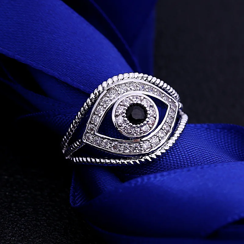 Creative Evil Eye Finger Ring Eye Ball Crystal Rings for Women Wedding ...