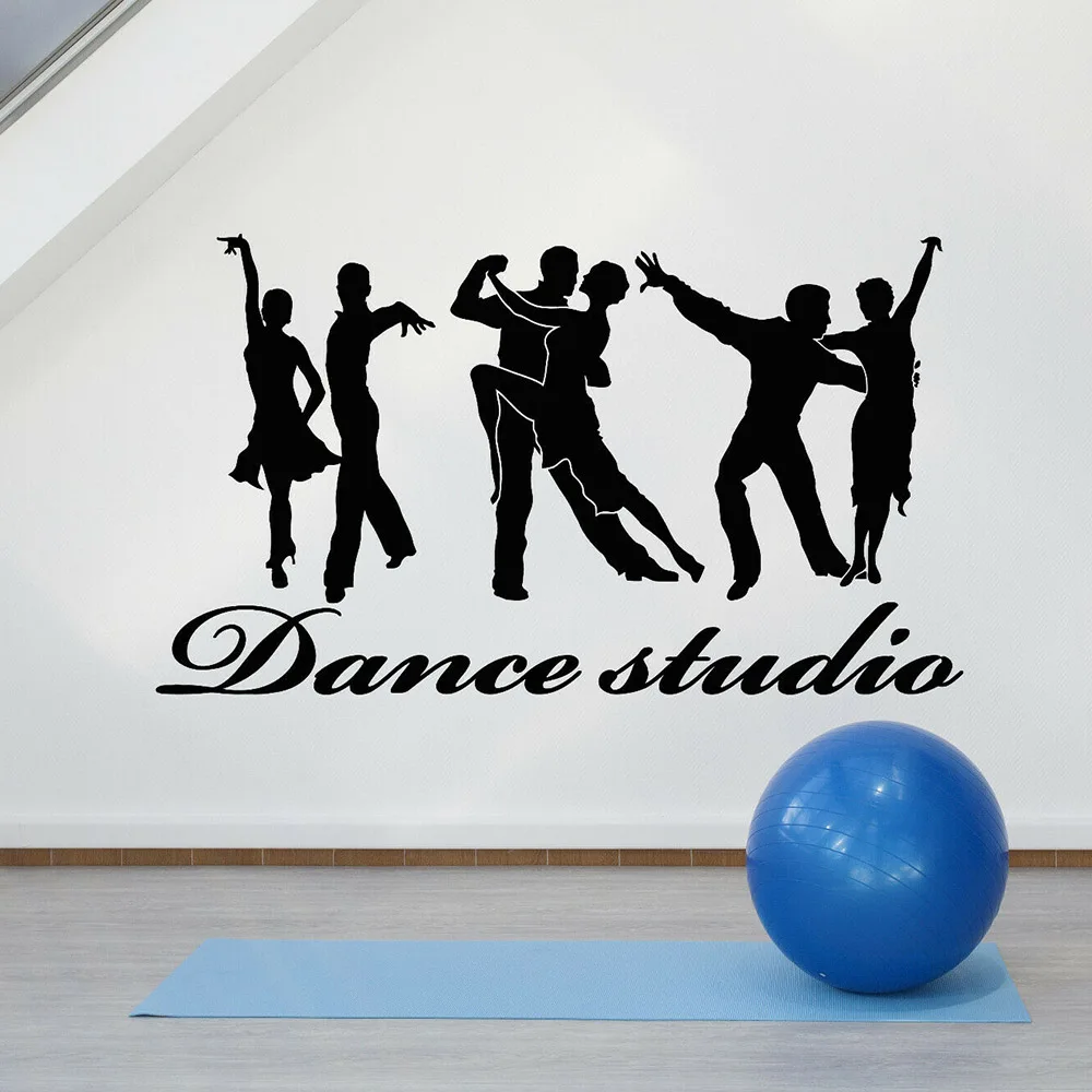 Dance Studio Vinyl Wall Decal Couple Passion Ballroom Dancing Dance ...