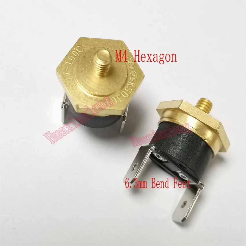 5PCS/Lot KSD301 Temperature Switch Thermostat Sensor M4 Hexagon copper ...