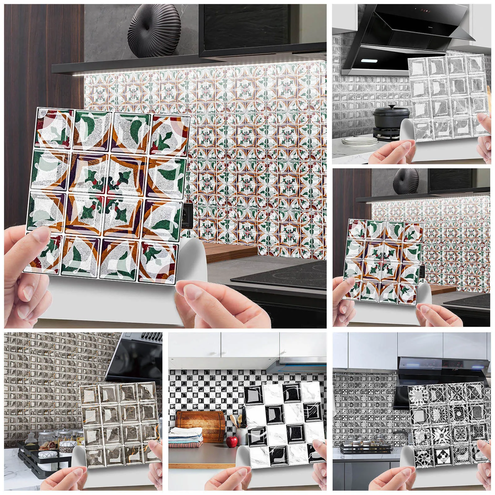 10pcs-Vintage-Tile-Stickers-Self-adhesive-Waterproof-Moroccan-Mosaic ...