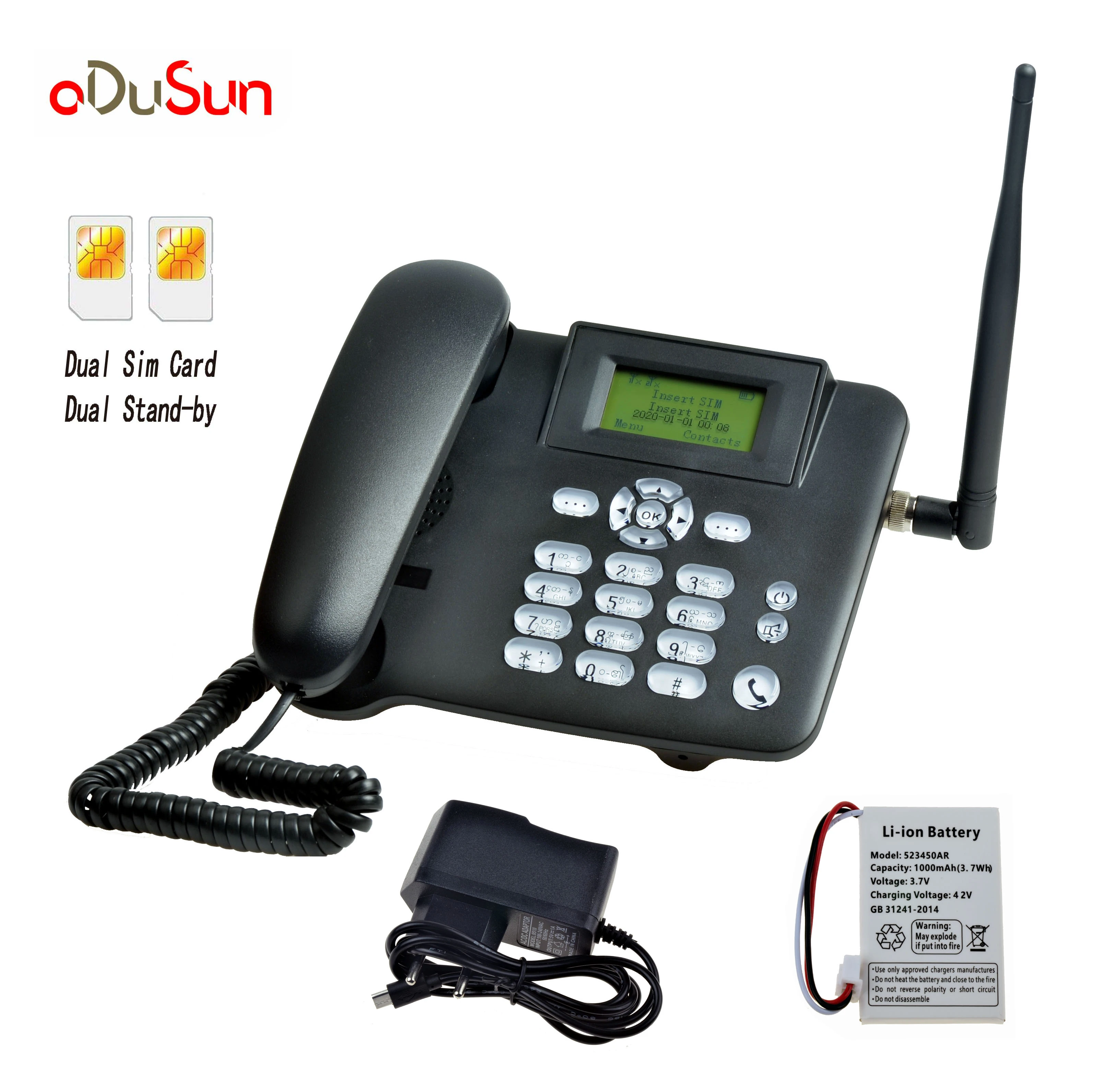Gsm 850/900/1800/1900 Mhz Fixed Wireless Phone Support English French ...