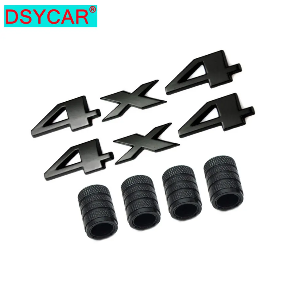 DSYCAR 1Pair 3D Metal 4X4 Logo Car Badge Emblem Sticker +4Pcs Knurled ...
