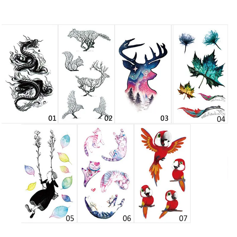 3pcs-Small-Cute-Animal-Cartoon-Temporary-Tattoo-Cute-Star-Tattoo ...