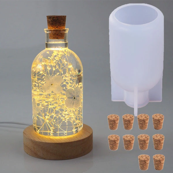 Led Dried Flower Display Bottle Silicone Mold For Resin Molds Epoxy Uv ...