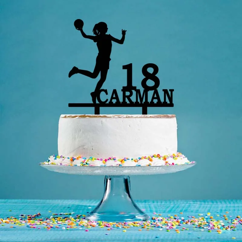 Personalized-Handball-Cake-Topper-Custom-Name-Age-Girl-Play-Handball ...