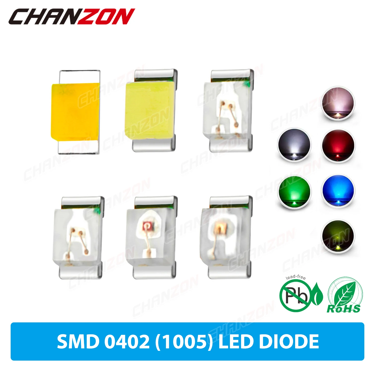 100pcs 0402 Smd Led Emitting Diode Chip Warm White Red Green Blue ...