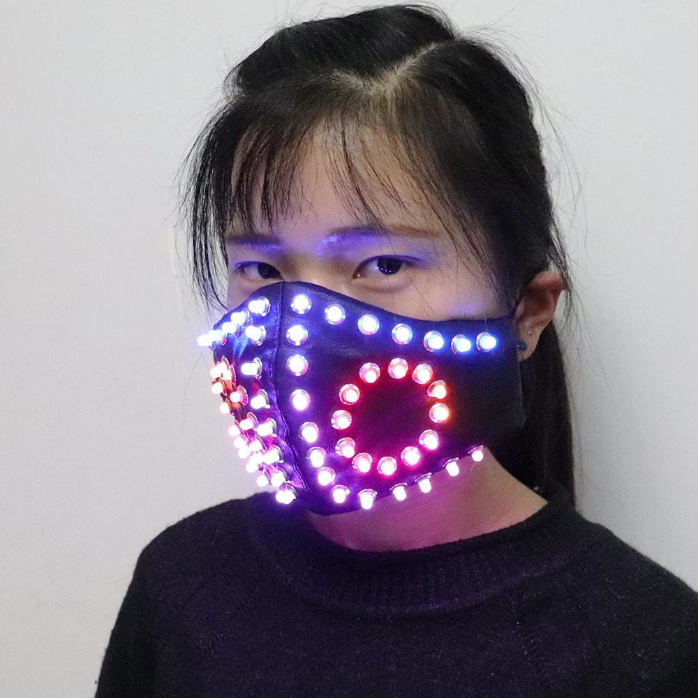 Party Supplies LED Face Mask 7-Color Light Up Face Mask Flashing ...