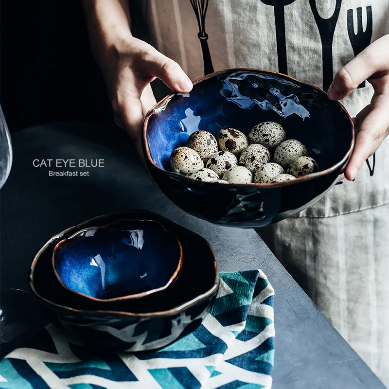KINGLANG Dish bowl European porcelain deep bowl irregular bowl creative ...
