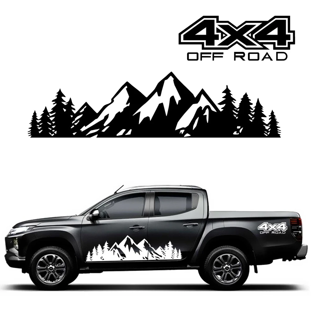 1 Set Car Stickers 4x4 Off Road Graphic Vinyl Decal Mountain Tree ...