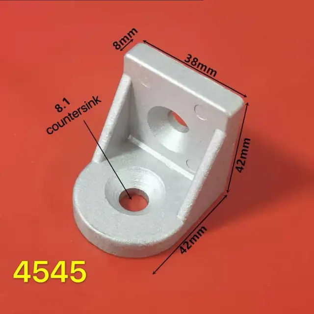 실버 및 블랙 스티어링 앵글 코너 브래킷, 2020 3030 4040 4545 연결 피팅, 알루미늄 프로파일 단일 브래킷