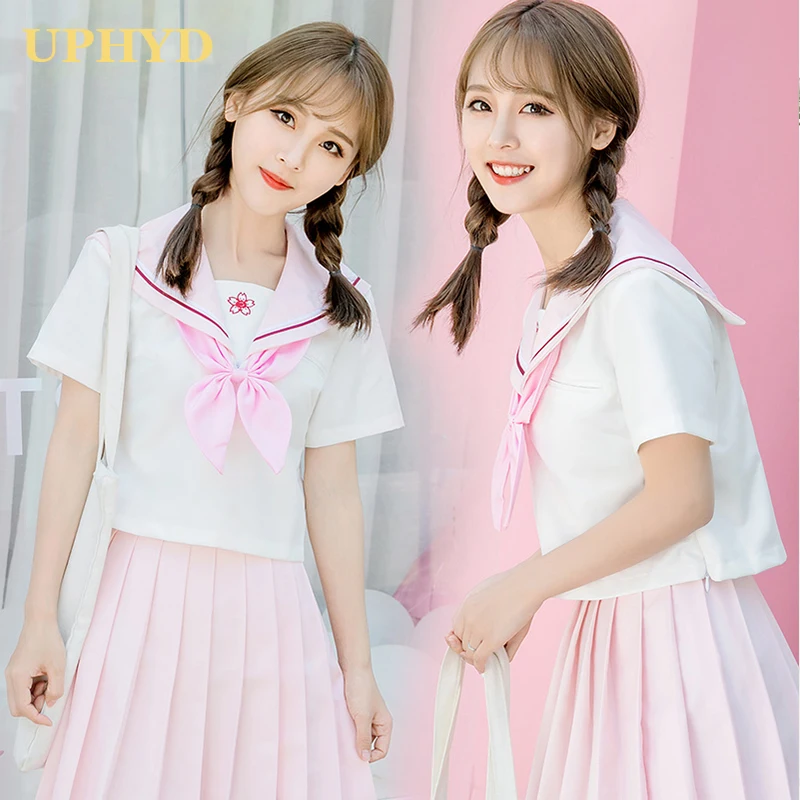 Lovely Pink Sailor Uniform Japanese Korean Girls Sailor Uniform Middle ...