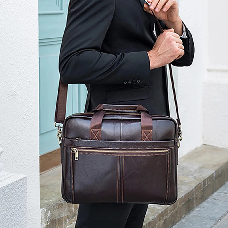 Luufan-Men-s-Briefcase-Shoulder-Bag-Genuine-Leather-Laptop-Messenger ...