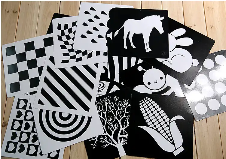 40pcs Black and White Cards Early Educational 0 6 Month Baby Visual ...