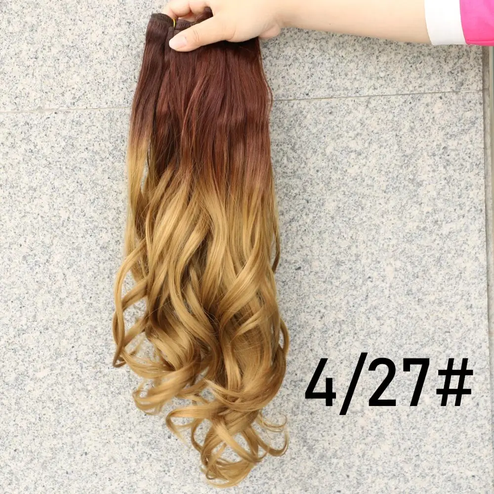 От коричневого до золотого Омбре накладки из волнистых волос ...