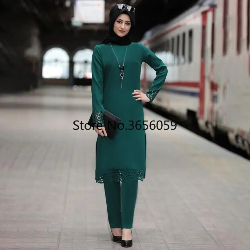 Elegant-two-pieces-muslim-tops-pants-Worship-service-robes-suits-Abaya ...