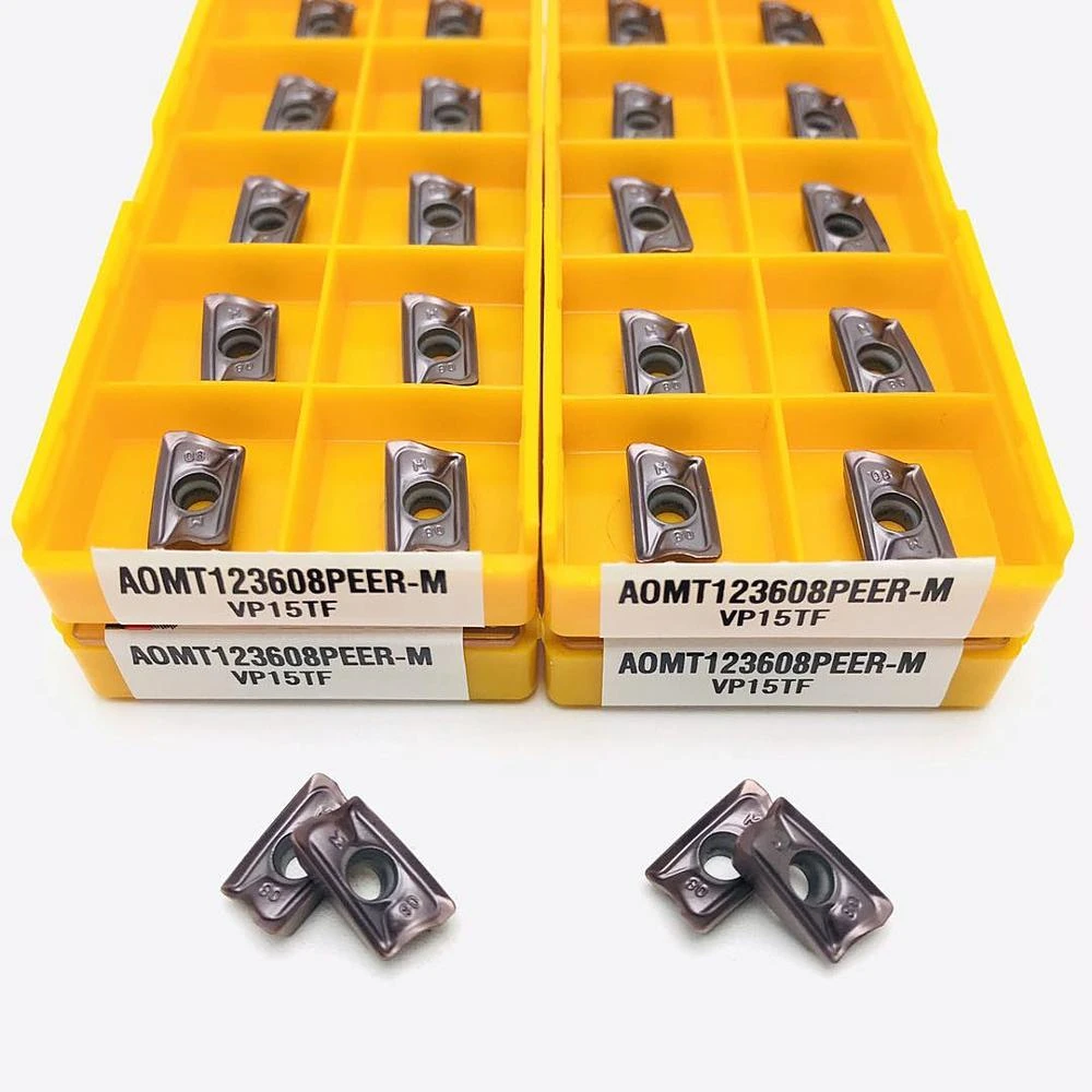 Carbide inserts AOMT123608 PEER M VP15TF CNC mechanical milling inserts ...