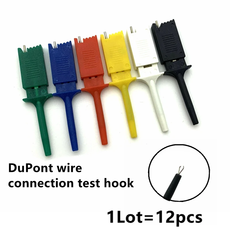 12pcs/lot Needle Test Hook Mini Grabber Kits 6 Color Smd Ic Test Hook ...