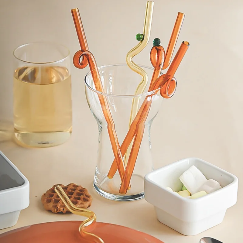 1Pcs-Glass-Straw-Coffee-Mixing-Bar-Design-Reusable-Straw-Long-Stem ...