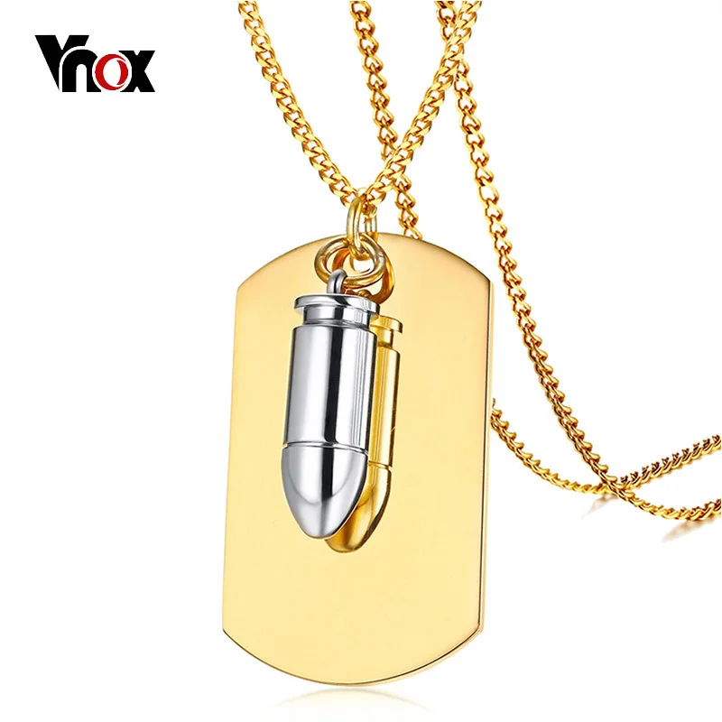 Vnox Free Engrave Soldiers Info Dog Tag Identification Pendant Necklace ...