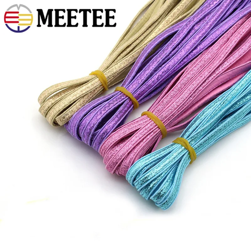 7M 6mm Gold Silver Elastic Bands High Quality Elastic Cord Ropes Rubber ...
