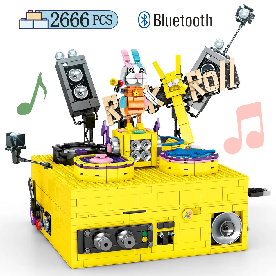 2666pcs City Street View Band Bluetooth Speaker Bricks Music Box ...