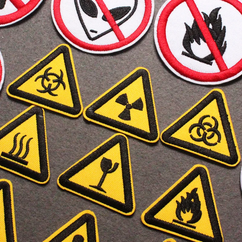 Nuclear Biochemical Warning Sign Patches For Clothing Punk Clothes ...