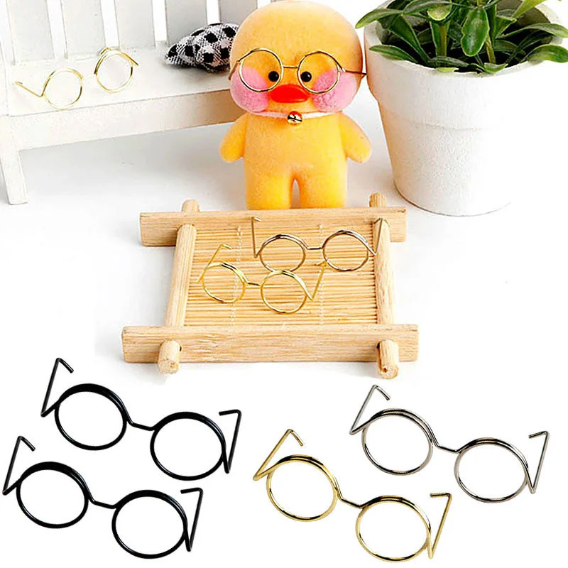 3pcs/set Cute Round Glasses Frame Dolls Fashion Retro Lensless Eyewear ...