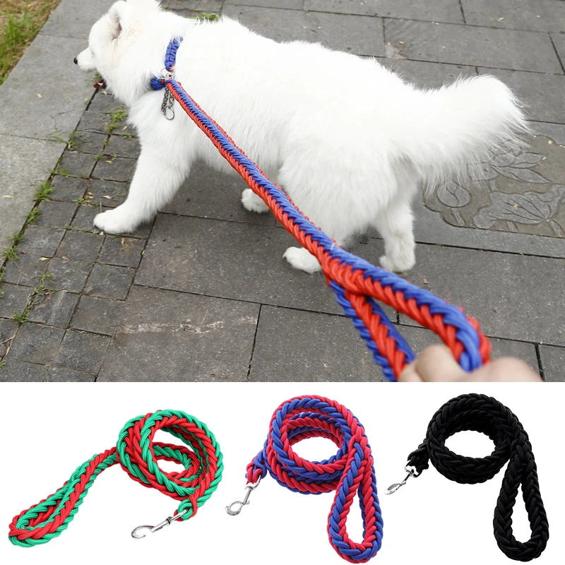 Strong Heavy Duty Big Dog Leash Thick Nylon Round Rope Pet Leashes For ...