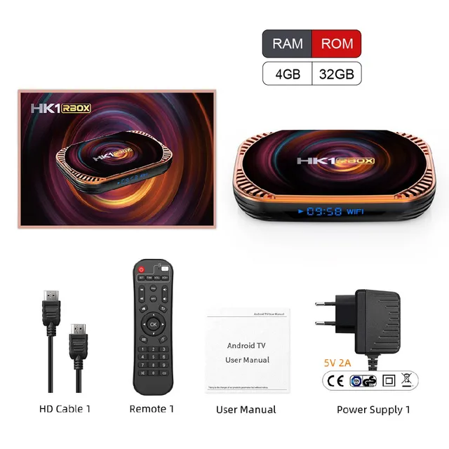 HK1 RBOX X4 Android 11 Amlogic S905X4 Smart TV BOX 8K 4G 32/ 64/128GB ...