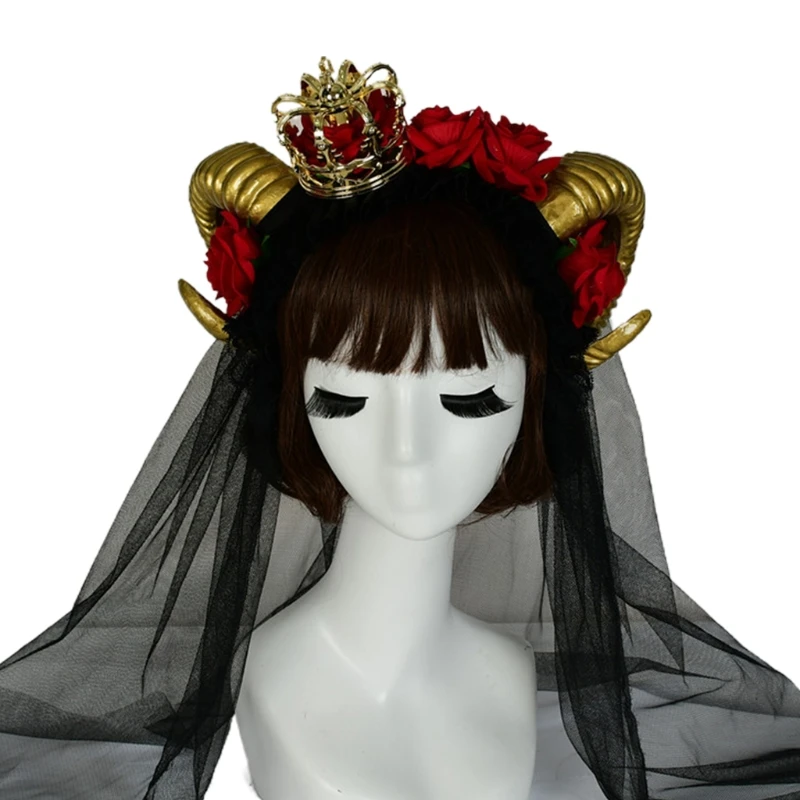 Hair Styling Accessories Headbands FRCOLOR Ox Horn Headband Halloween ...