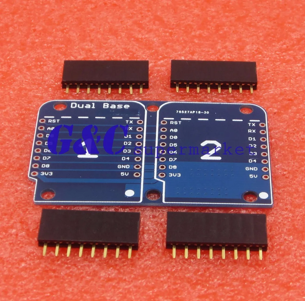 Double Socket Dual Base Shield for D1 Mini NodeMCU ESP8266 Industrial ...