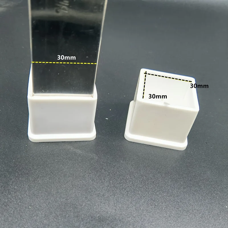 Pièce meuble,Embouts de Tube carré en PVC blanc-noir, 4 pièces, embouts ...
