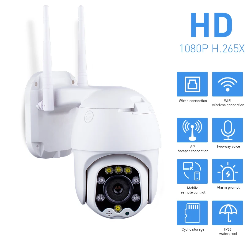 1080P PTZ IP Camera Wifi Outdoor Wireless Security Camera Pan Tilt 4X ...