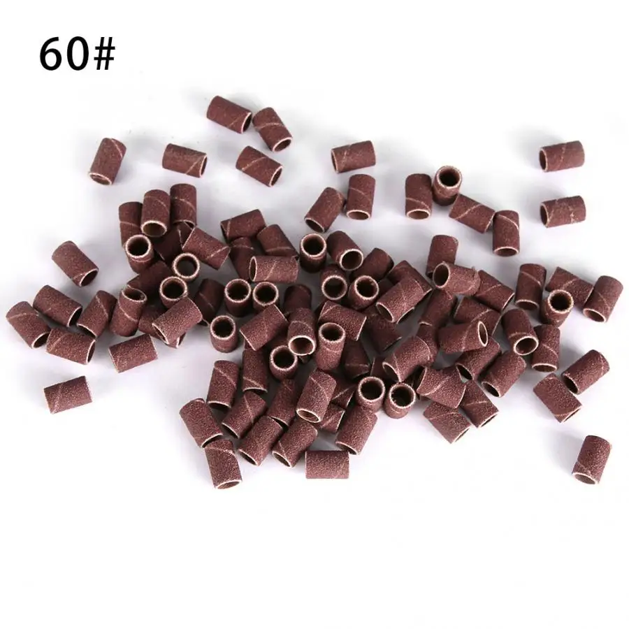 Nail Art 100pcs Nail Sanding Ring Grinding Head Sanding Band Ring Drill ...
