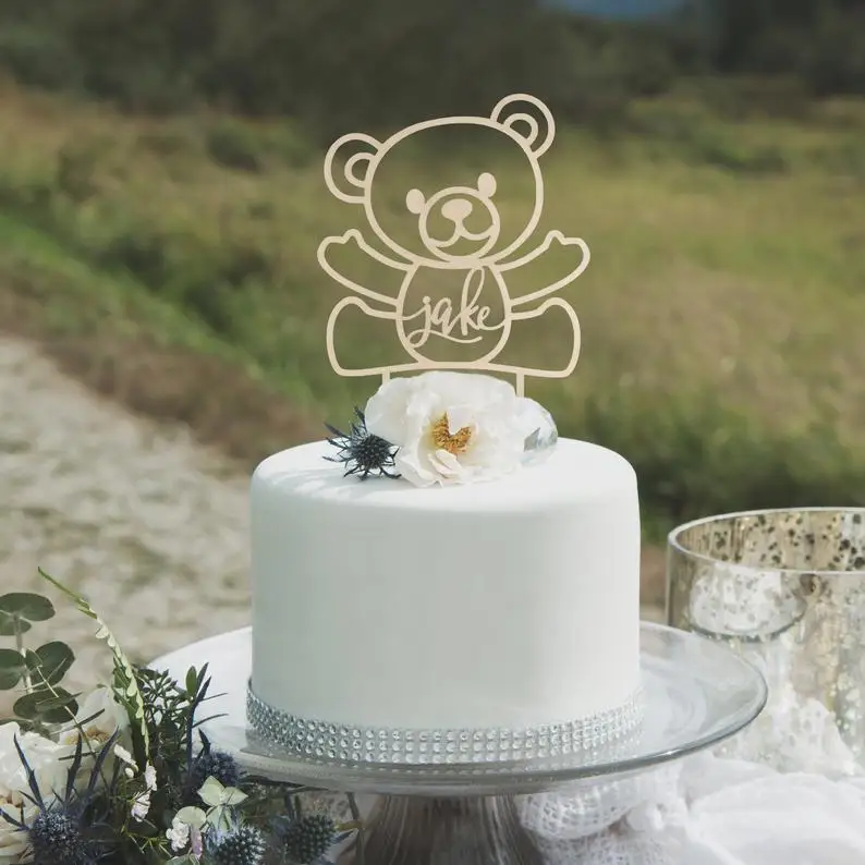 Baby's First Birthday, Tiny Bear Cake Topper, First Birthday Cake ...