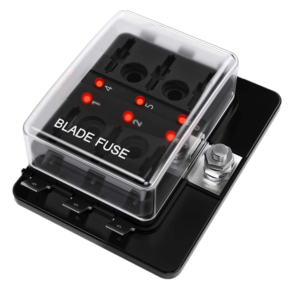 6-Way-Car-Blade-Fuse-Box-ATC-ATO-Blade-Fuse-100-Amp-With-LED-Indicator ...