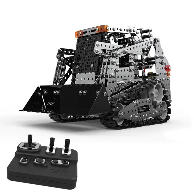 2.4G 10CH RC Tracked Dump Truck SW (RC) 008 DIY Stainless Steel Assemble Forklift Bulldozer ...