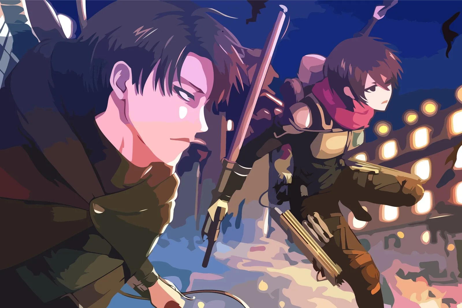 Painting By Numbers On Canvas Painting Set Anime Attack On Titan-905 ...