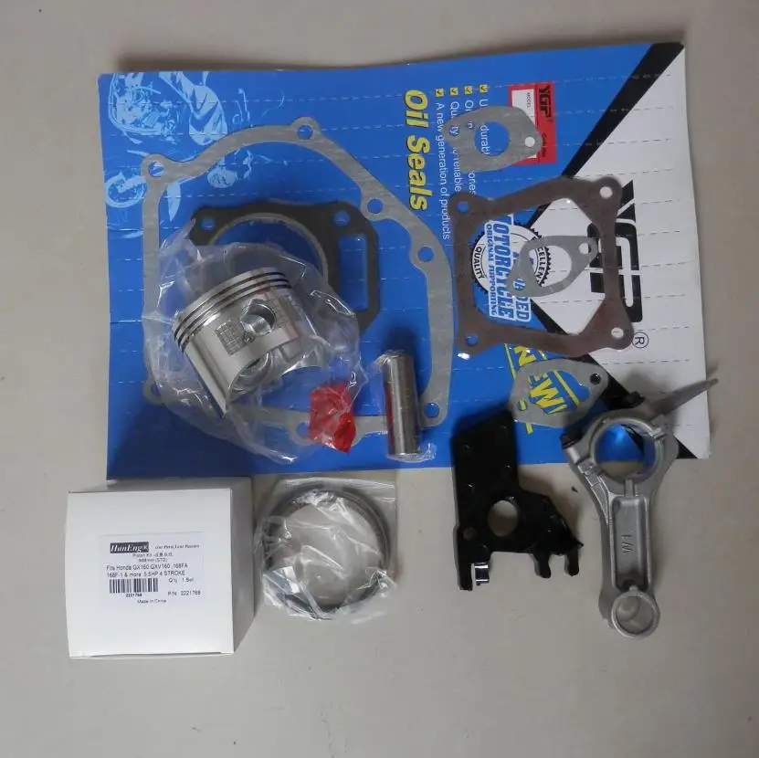 PISTON KIT & GASKET SET CONNECTING ROD CARBURETOR INSULATOR FITS HONDA ...