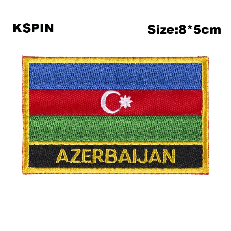 Azerbaijan Rectangular Shape Flag patches embroidered flag patches national flag patches for ...
