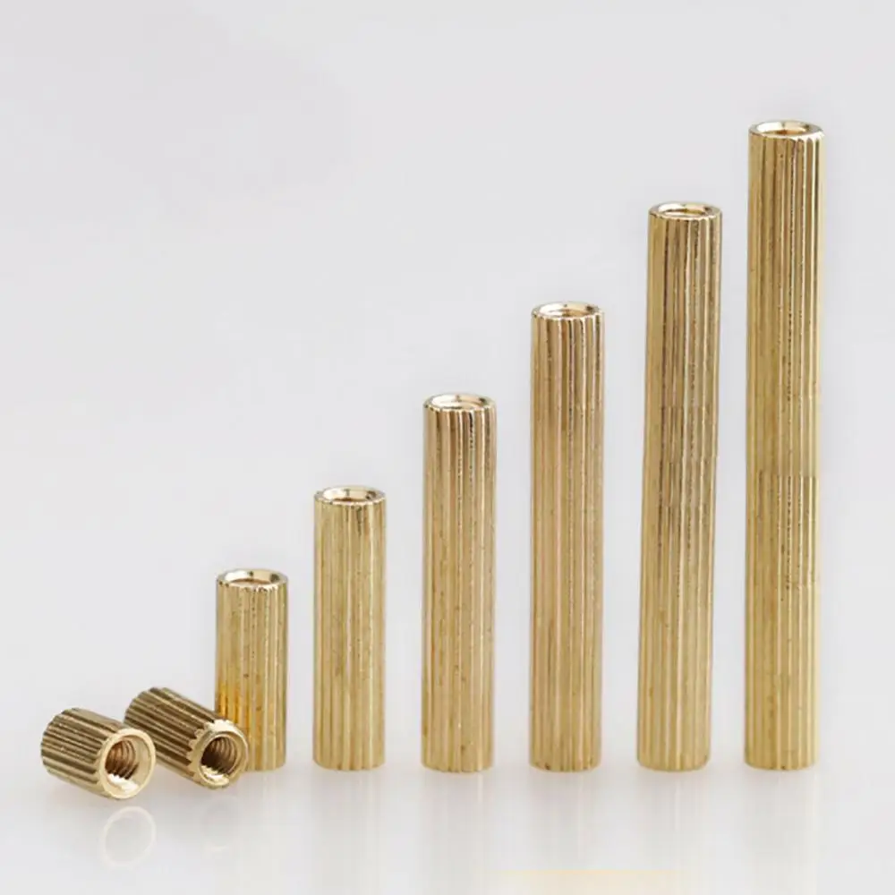 M2 Brass Round Knurled Metric Female Threaded Standoff Stud Pillars ...