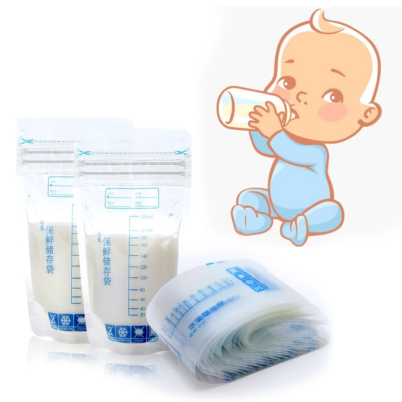 30pcs Breast Milk Storage Freezer Bag Disposable Labels Safe Baby Food ...